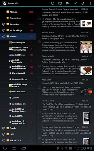 Reader HD, un lector de noticias optimizado para Ice Cream Sandwich ...